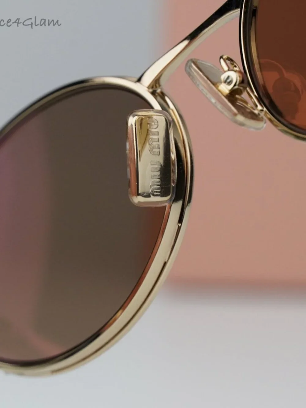 Miu Miu | Accessories | Miu Miu Women Sunglasses Gold Pink Mirror ...